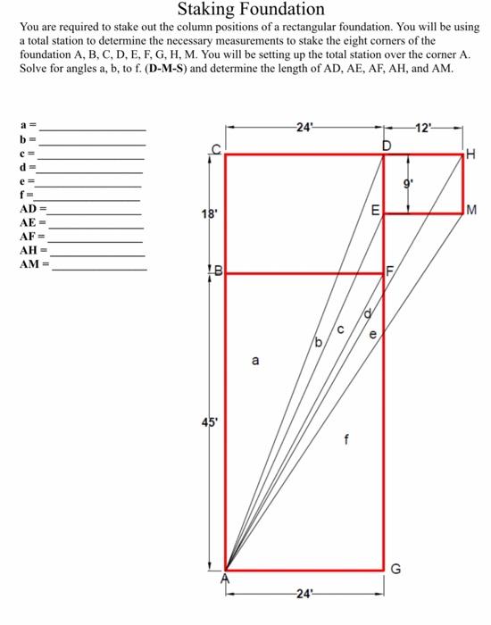 Staking Foundation You are required to stake out the | Chegg.com