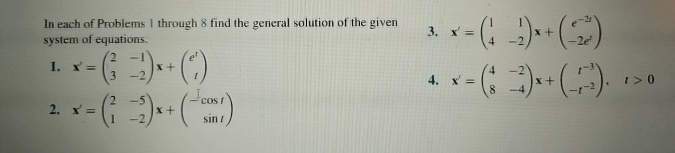 Solved In each of Problems 1 ﻿through 8 ﻿find the general | Chegg.com