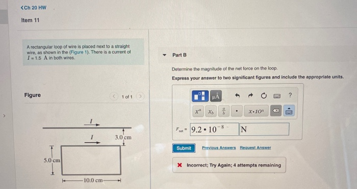 Solved (Ch 20 HW Item 11 A rectangular loop of wire is | Chegg.com