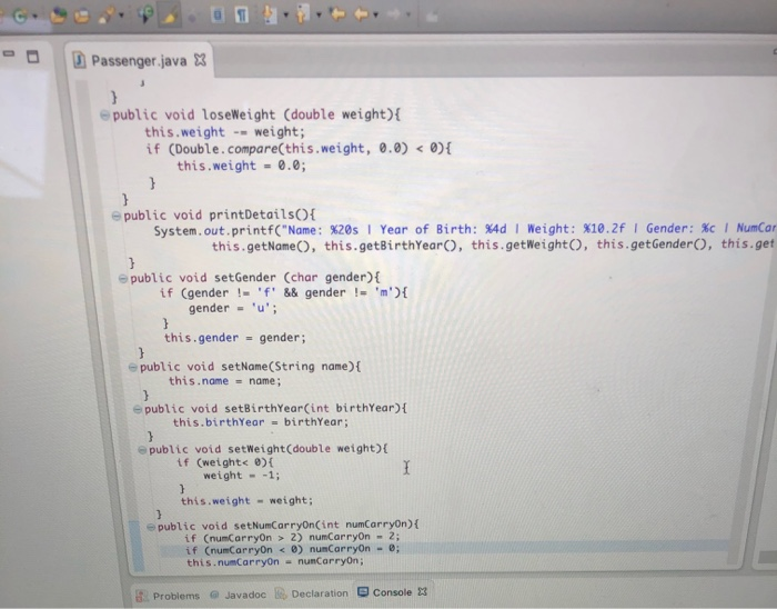 Solved Take the Passenger class from the previous Homework | Chegg.com