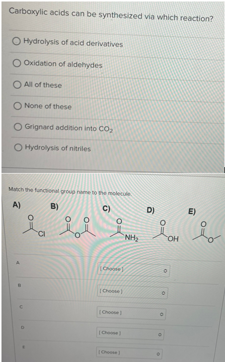 Solved Match the functional group name to the molecule.ABcD | Chegg.com