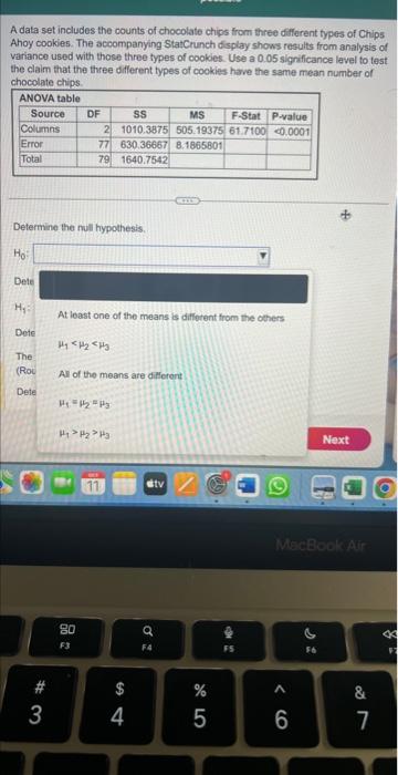 Solved A data set includes the counts of chocolate chips | Chegg.com