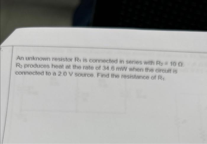 Solved An unknown resistor R4 is connected in series with | Chegg.com