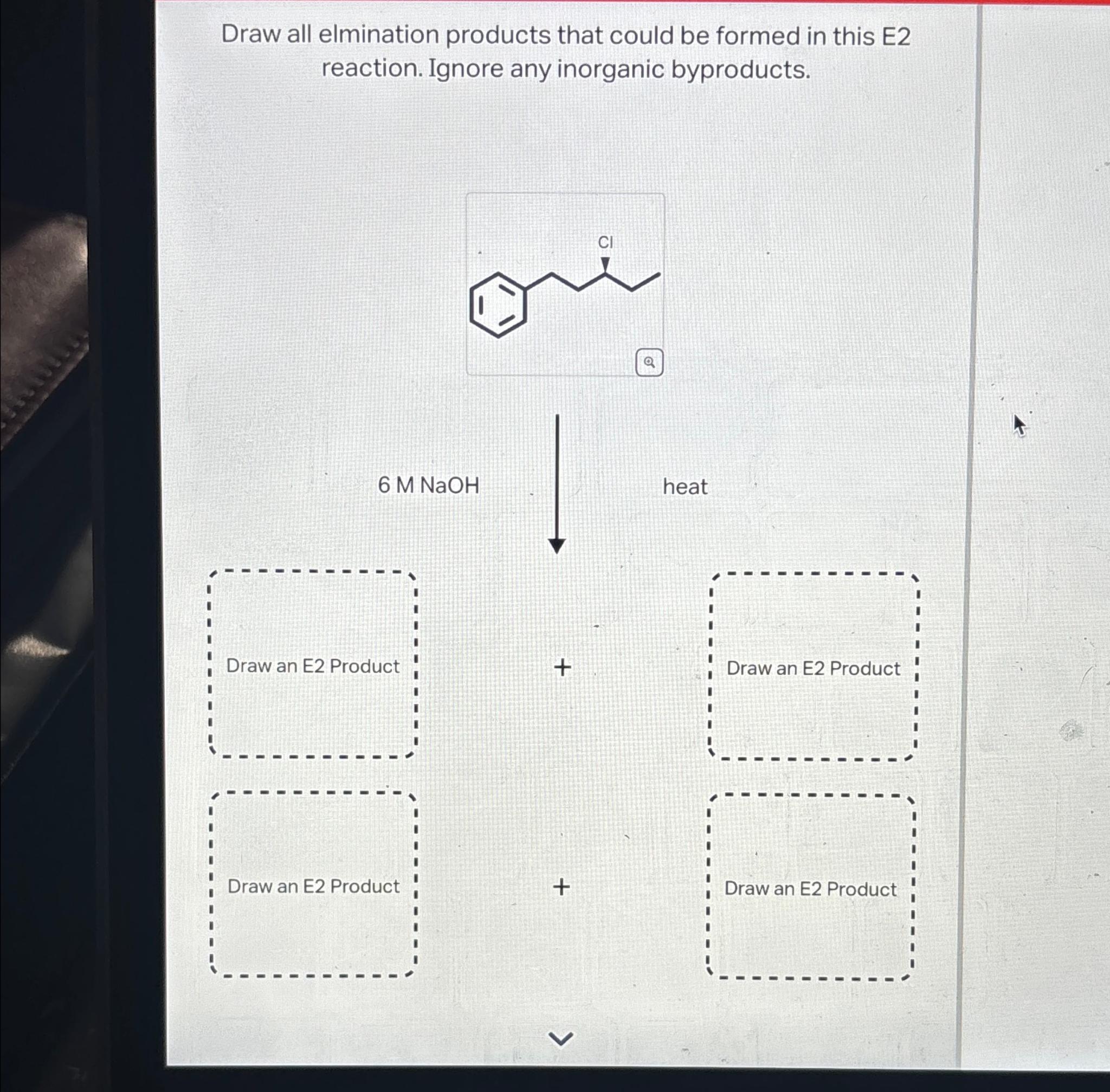 Solved Draw all elmination products that could be formed in | Chegg.com