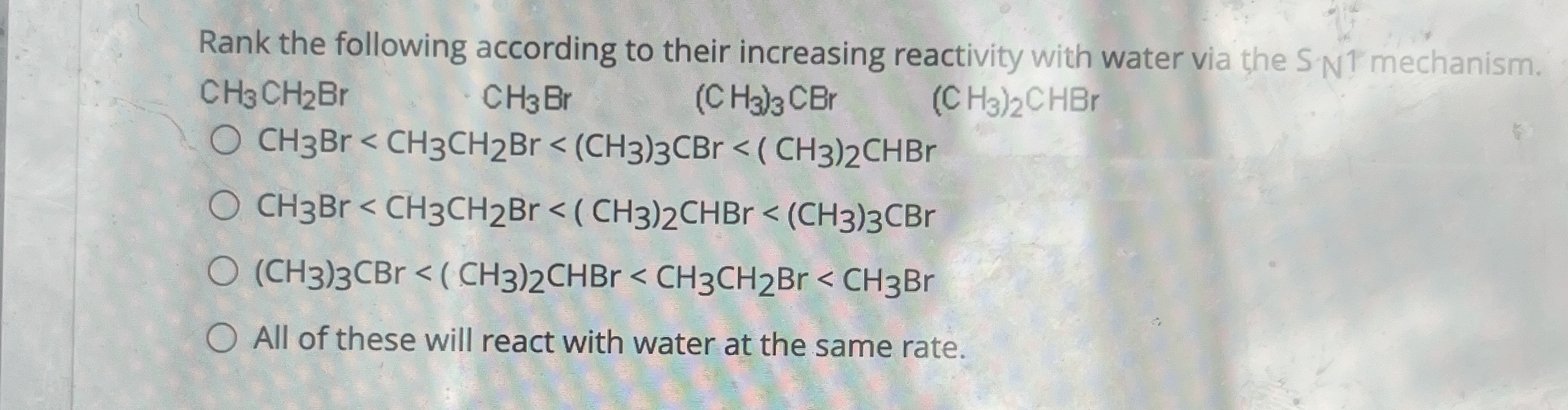 Solved Rank the following according to their increasing | Chegg.com