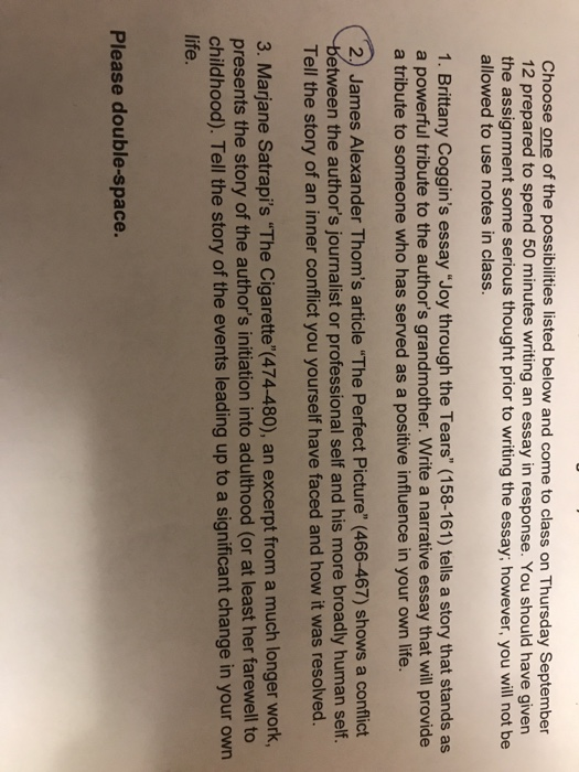 Solved Choose one of the possibilities listed below and come | Chegg.com