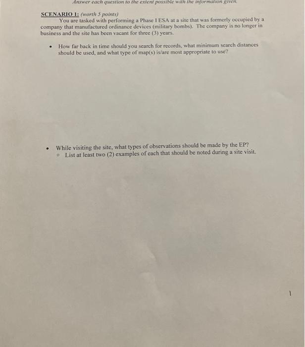 Solved SCENARIO 1: (worth 5 points) You are tasked with | Chegg.com