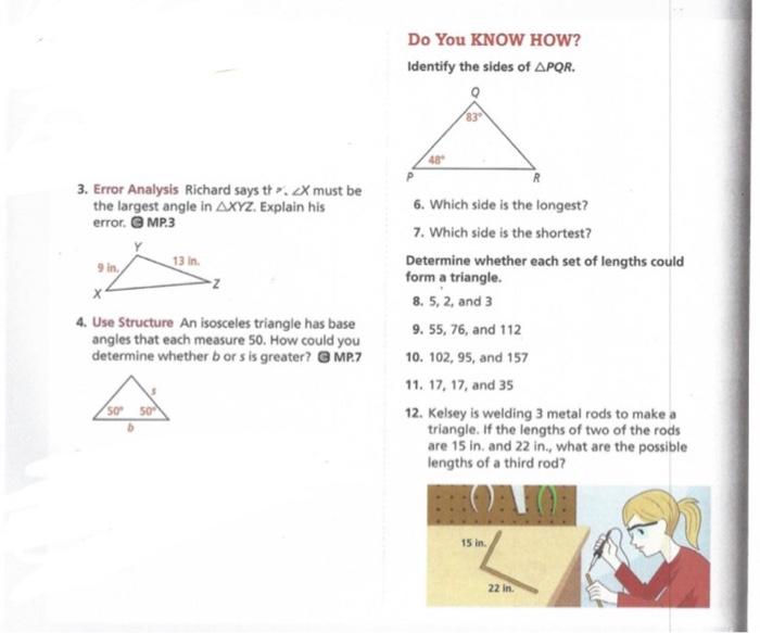 Solved Do You KNOW HOW? Identify the sides of APQR. A 3. | Chegg.com