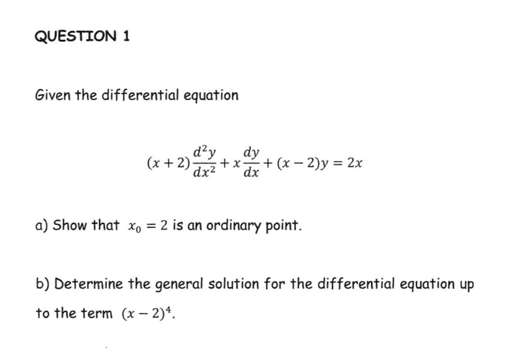 Solved QUESTION 1Given the differential | Chegg.com