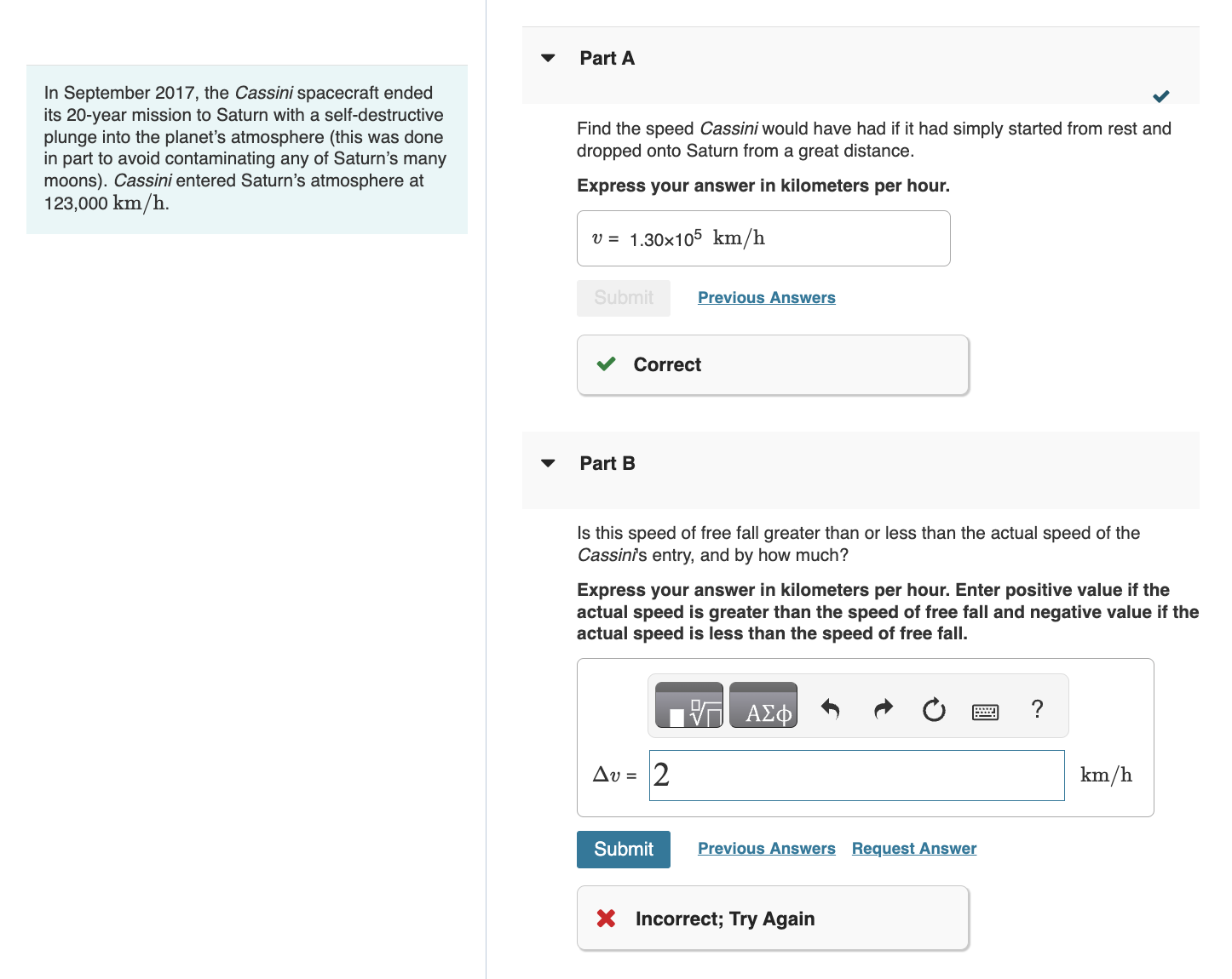 Solved In September 2017, ﻿the Cassini spacecraft endedits | Chegg.com