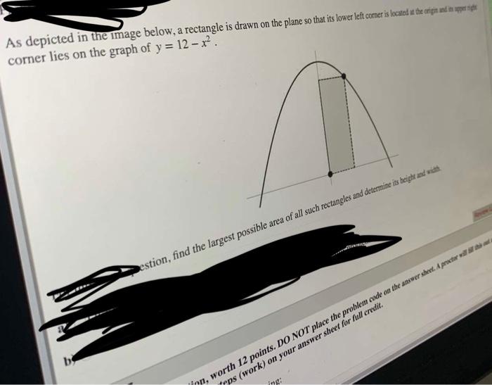 Solved As depicted in the image below, a rectangle is drawn | Chegg.com