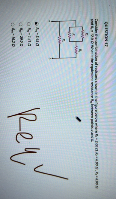 Solved QUESTION 17Consider the combination of resistors | Chegg.com