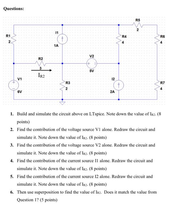 Solved Questions: R5 2 N 11 R1 M R4 R6 1 2 4 1A V2 + R2 W 3 | Chegg.com