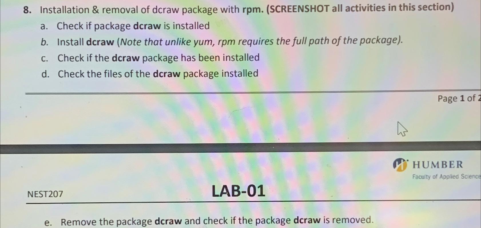 Solved Installation & removal of dcraw package with | Chegg.com