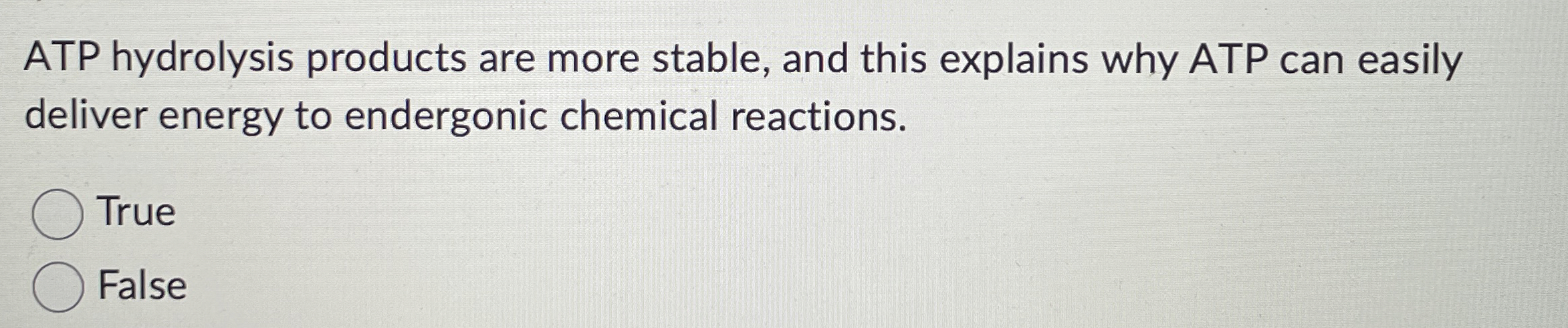 Solved ATP hydrolysis products are more stable, and this | Chegg.com
