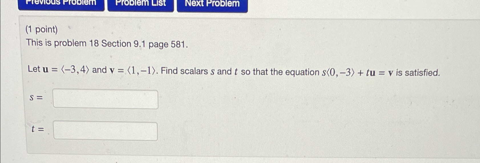 Solved (1 ﻿point)This is problem 18 ﻿Section 9.1 ﻿page | Chegg.com