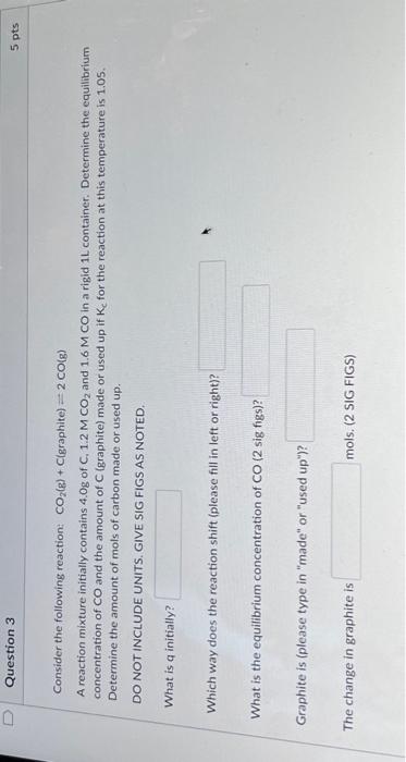 Solved Consider the following reaction: CO2(8)+C( graphite | Chegg.com