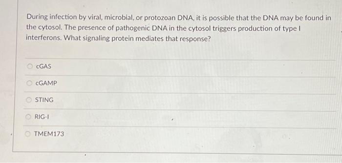 Solved During infection by viral, microbial, or protozoan | Chegg.com