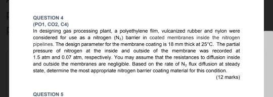 Solved QUESTION 4 (P01, CO2, C4) In designing gas processing | Chegg.com Solved QUESTION 4 (P01, CO2, C4) In designing gas processing | Chegg.com
