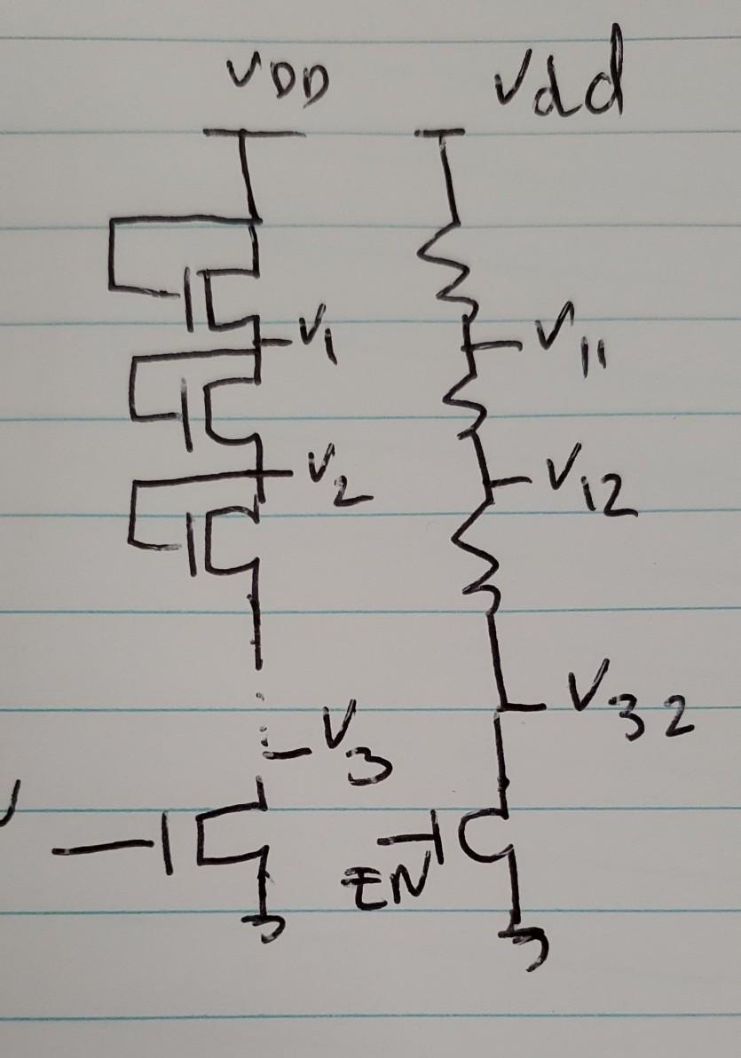 Solved Why / how a series of diode-connected PMOS/NMOS | Chegg.com