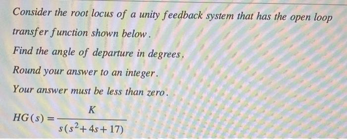 Solved Consider the root locus of a unity feedback system | Chegg.com