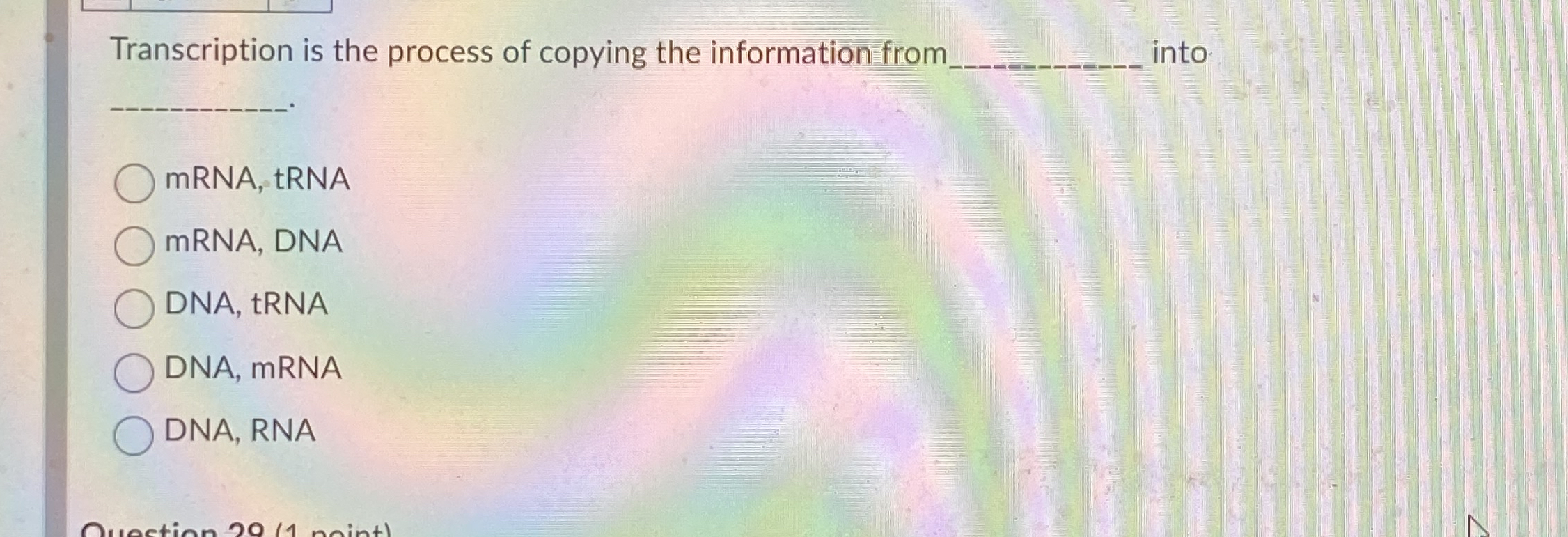 Solved Transcription is the process of copying the | Chegg.com