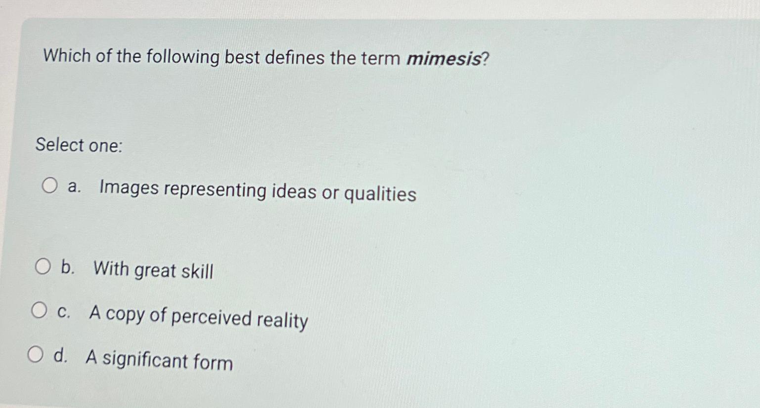 Solved Which of the following best defines the term | Chegg.com