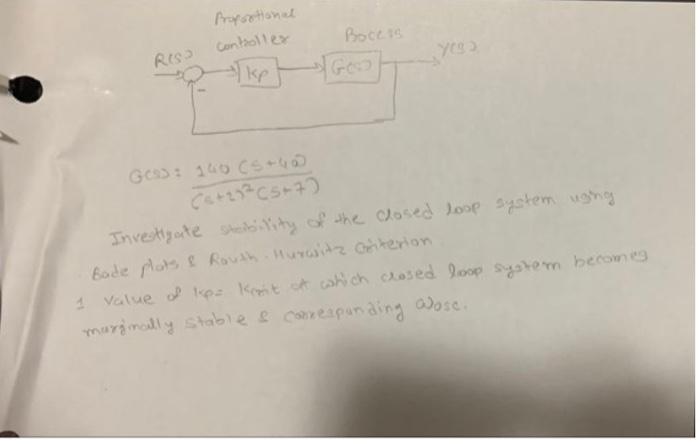 Solved Proportional Controller Boccio RIS yo Ike Ge GO:140 | Chegg.com