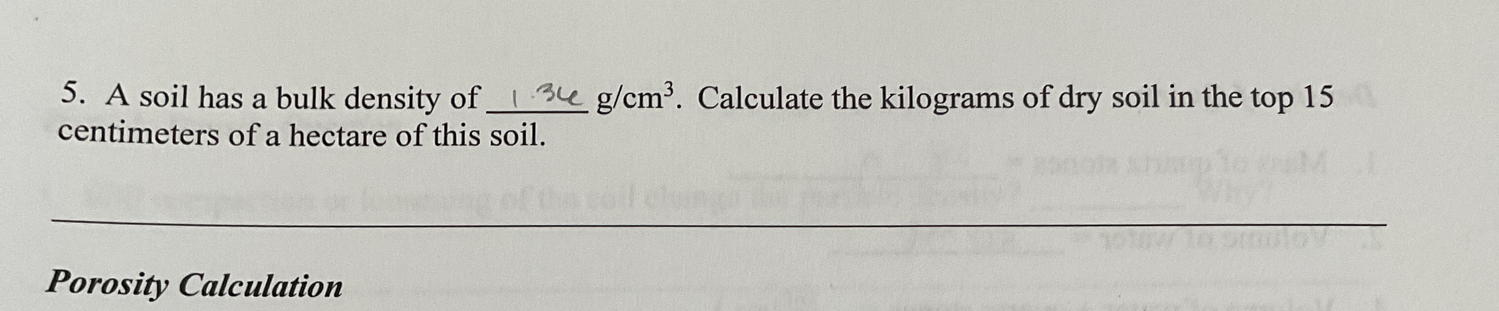Solved A soil has a bulk density of q, gcm3. ﻿Calculate the | Chegg.com