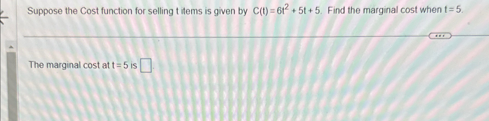 Solved Suppose the Cost function for selling t ﻿items is | Chegg.com