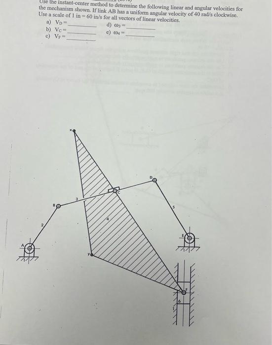Solved Use the instant-center method to determine the | Chegg.com