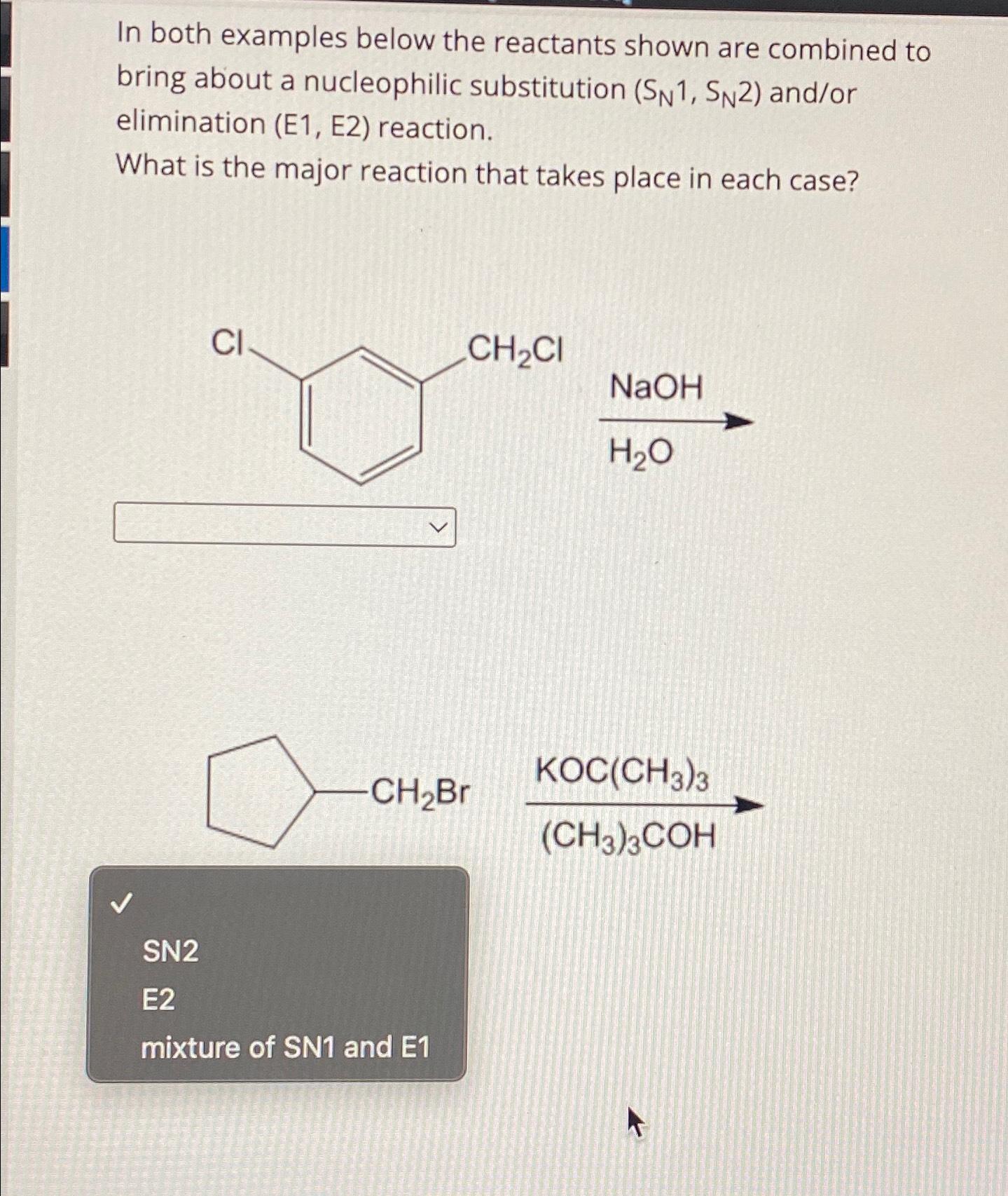 Solved In Both Examples Below The Reactants Shown Are