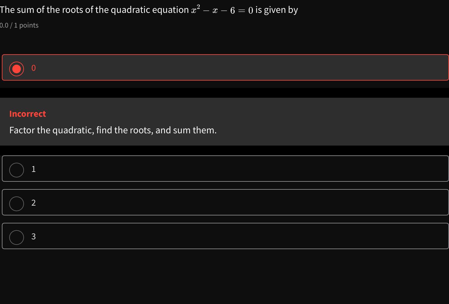 Solved The sum of the roots of the quadratic equation | Chegg.com