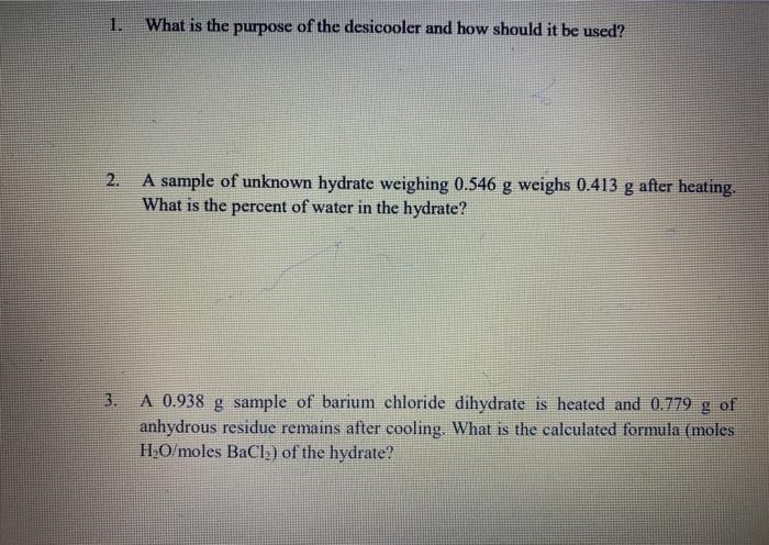Solved 1. What is the purpose of the desicooler and how | Chegg.com