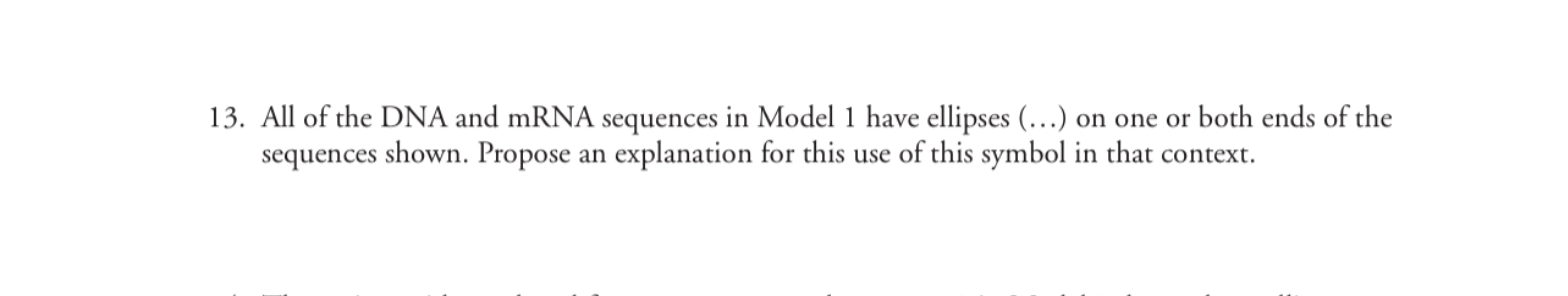 Solved All of the DNA and mRNA sequences in Model 1 ﻿have | Chegg.com