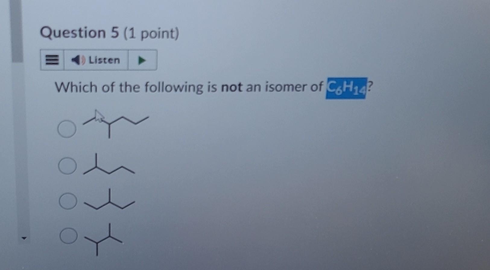 Solved Which of the following is not an isomer of | Chegg.com