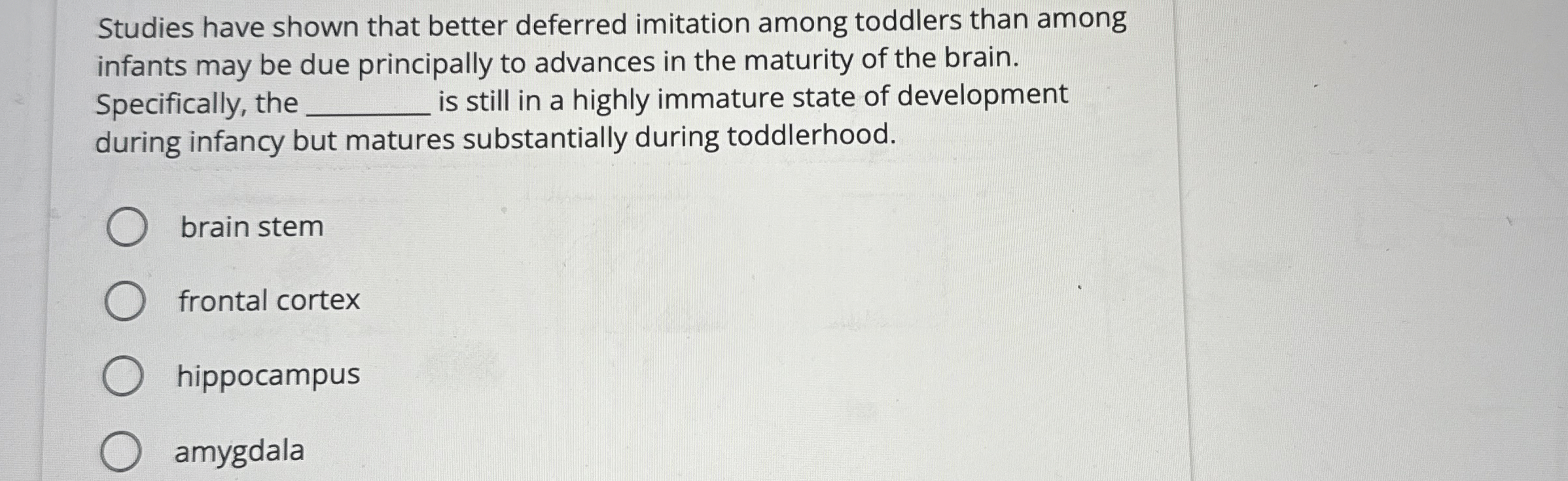 Solved Studies have shown that better deferred imitation | Chegg.com