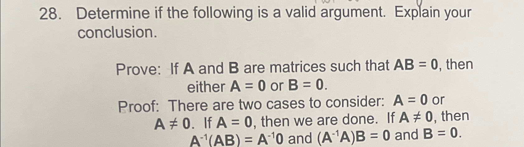 Solved Determine if the following is a valid argument. | Chegg.com