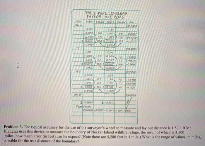 Problem 2. Three-wire leveling observations are given | Chegg.com