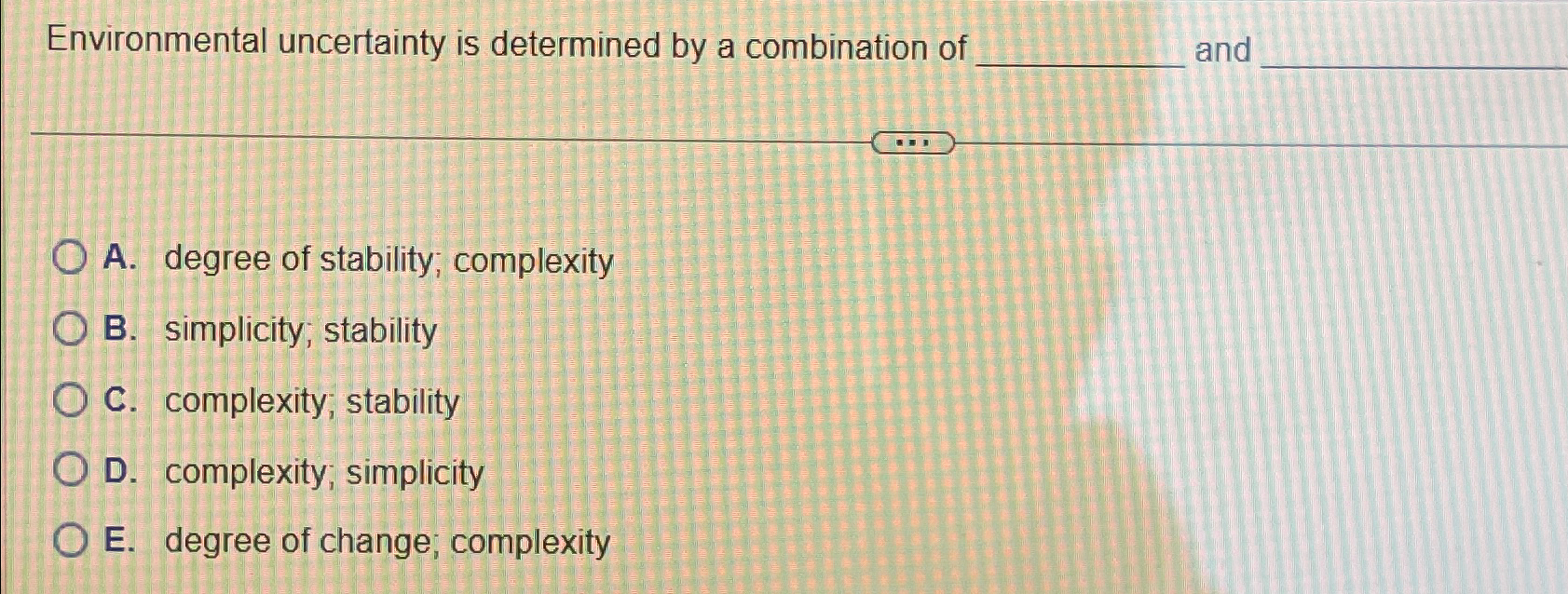 Solved Environmental uncertainty is determined by a | Chegg.com