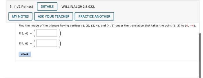 Solved Find the image of the triangle having vertices | Chegg.com