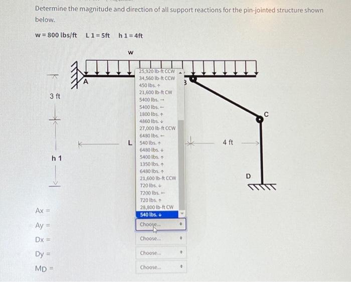 Solved Determine the magnitude and direction of all support | Chegg.com