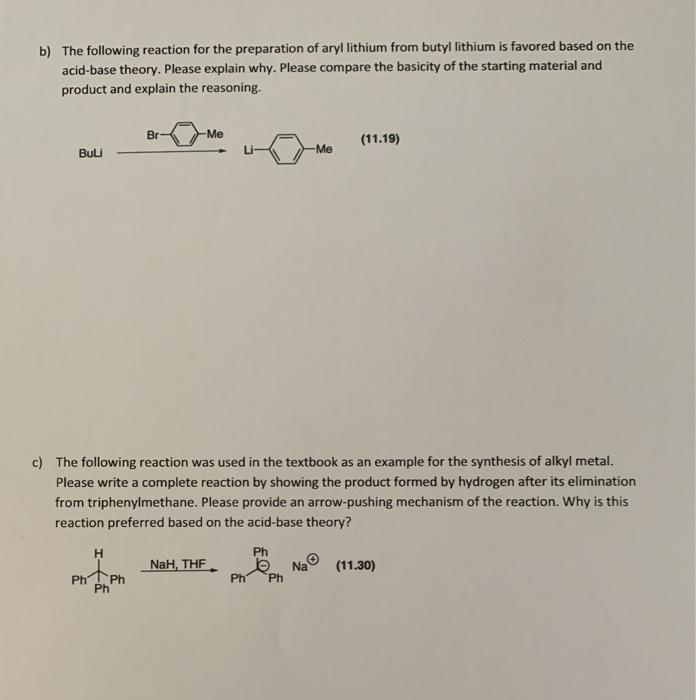 Solved b) The following reaction for the preparation of aryl | Chegg.com