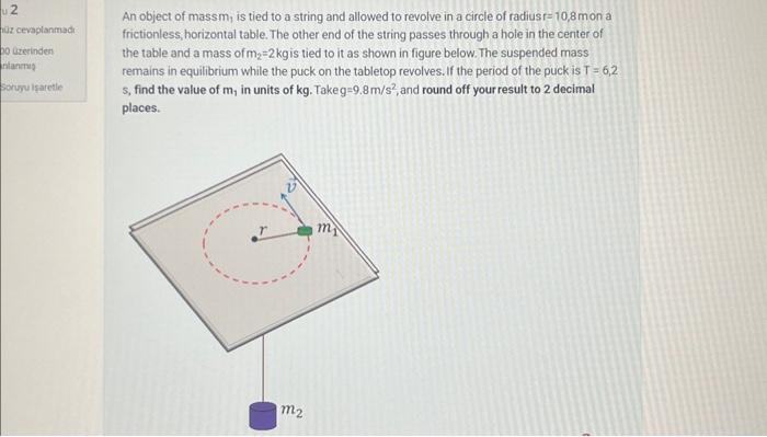 Solved An object of massm, is tied to a string and allowed | Chegg.com