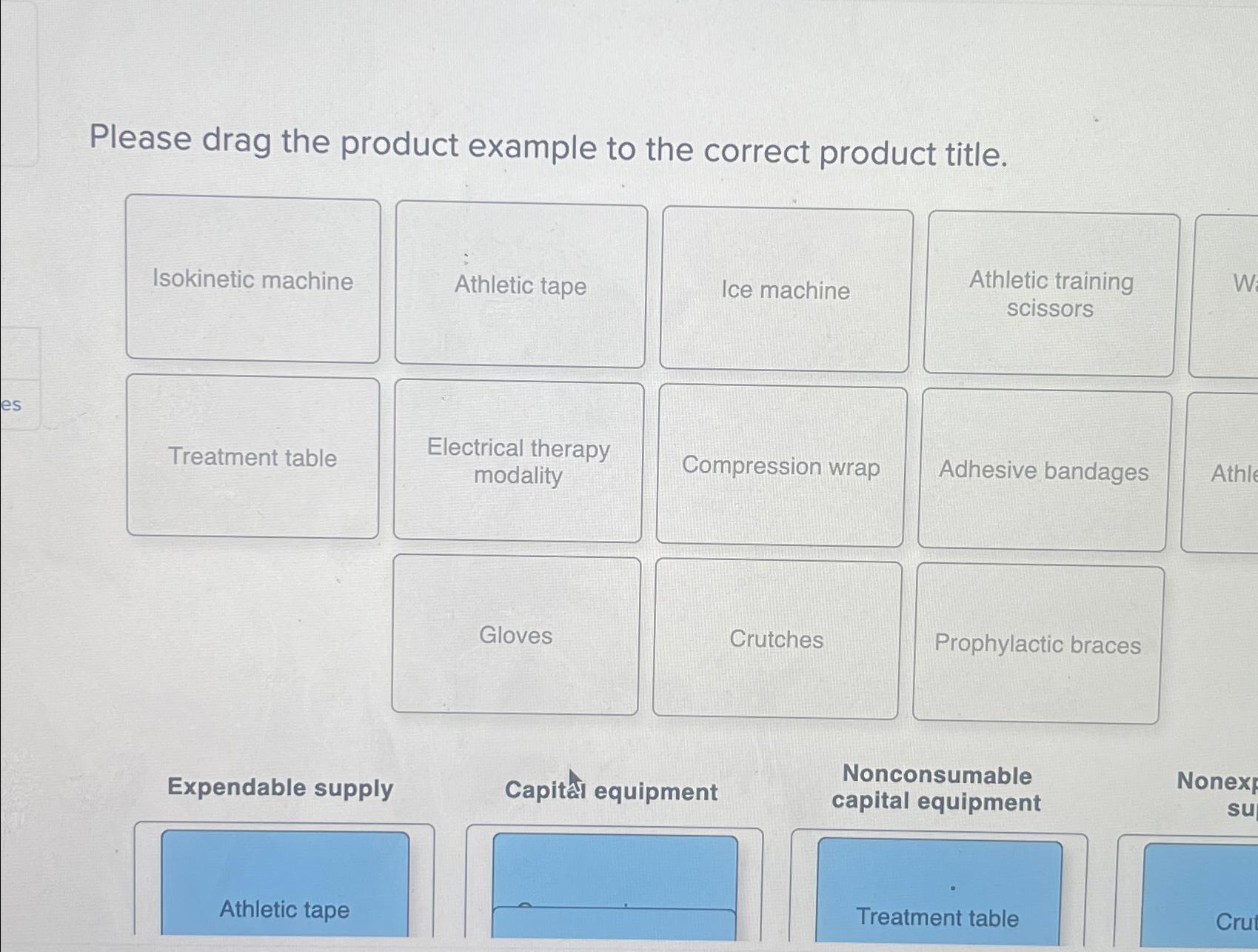 Solved Please drag the product example to the correct | Chegg.com