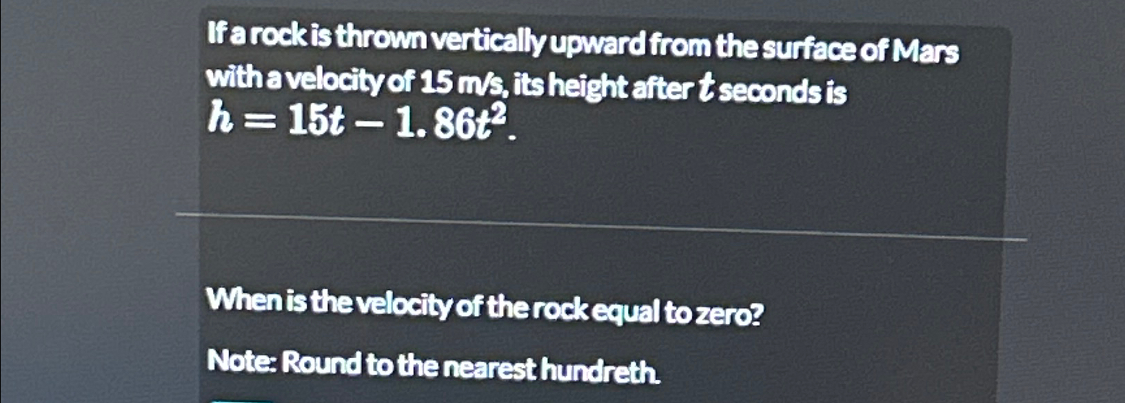 Solved If a rock is thrown vertically upward from the | Chegg.com