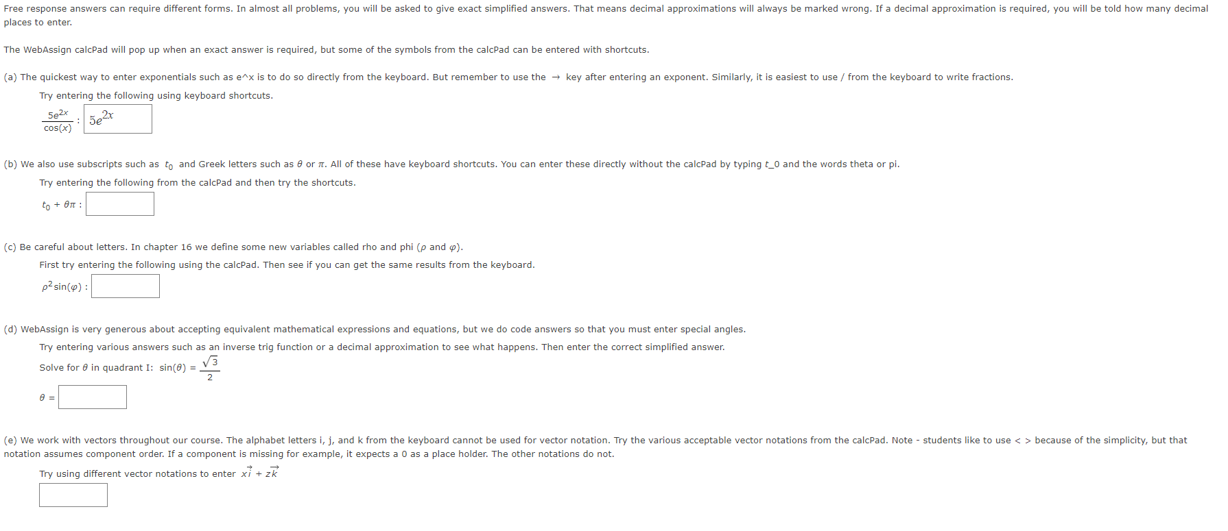 Solved places to enter.The WebAssign calcPad will pop up | Chegg.com