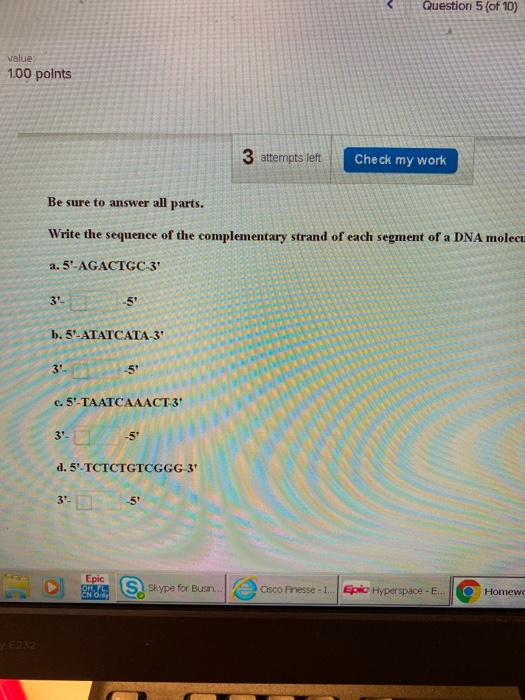 Solved Question 5 5 (of 10) value 1.00 polnts 3 attempts | Chegg.com