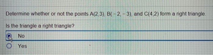 Solved Determine whether or not the points A(2,3), B( -2, | Chegg.com