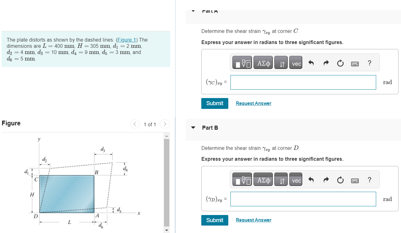 räl AThe plate distorts as shown by the dashed lines. | Chegg.com